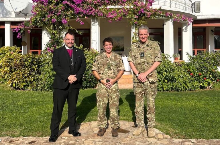 Maj Gen Bewick hosts Bishop Sean and AVM Legood – Diocese of Cyprus and ...